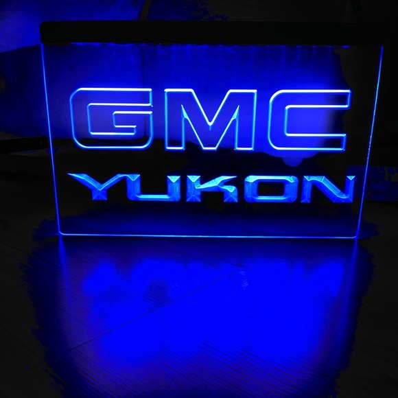 Other | Gmc Yukon Led Neon Blue Light Sign 8x12 | Poshmark
